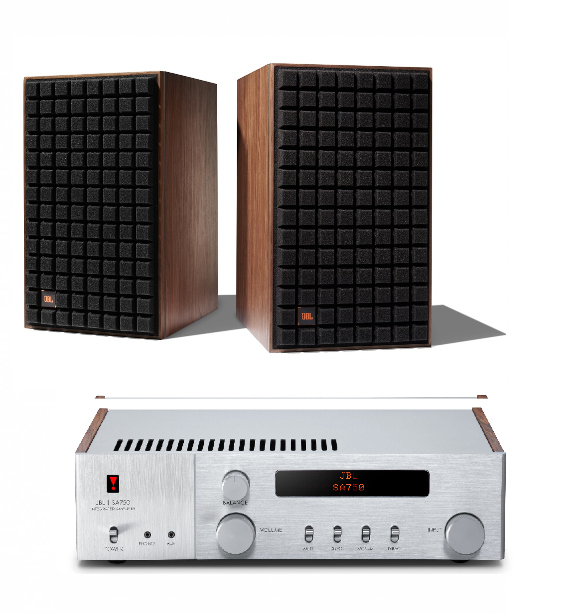 JBL L82 Classic 8" 2-Way Bookshelf Speaker Pair with JBL SA750 Integra — Safe and Sound HQ