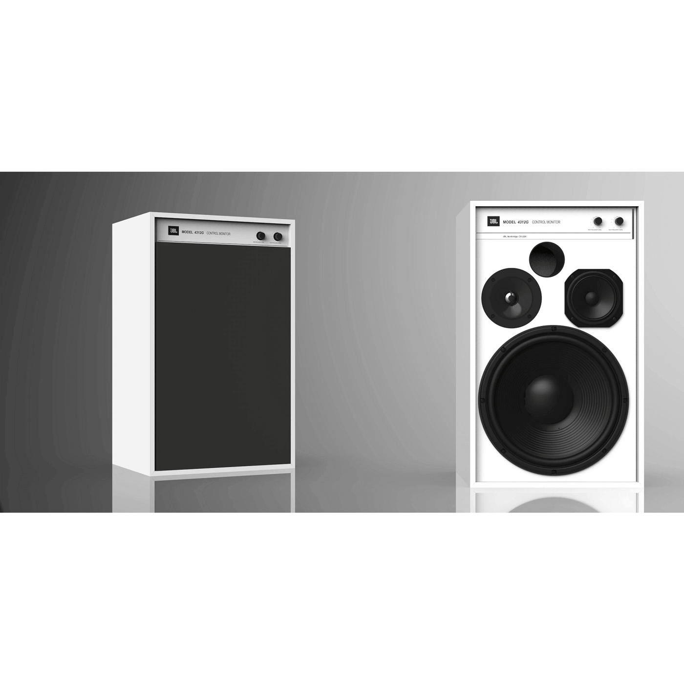 JBL 4312G Classic 3-Way 12" Studio Monitor Bookshelf Loudspeakers Ghos ...